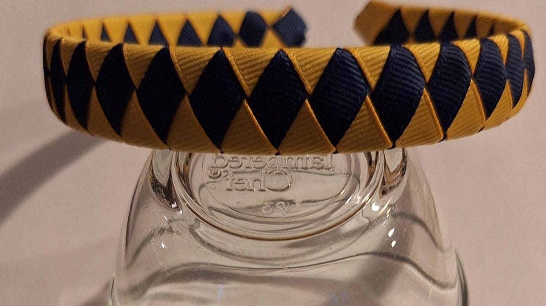 University of Michigan Wolverine Colors Diamond Pattern Ribbon Woven ...