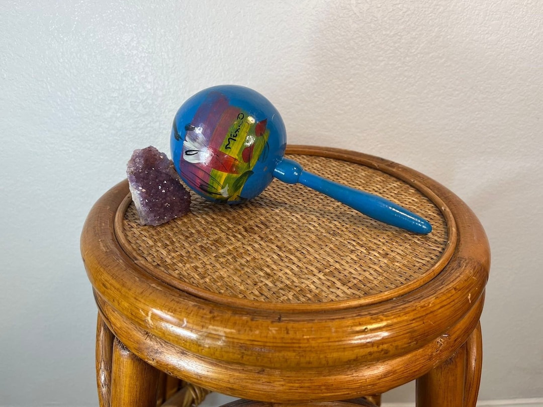 Vintage Blue Maraca Made in Mexico - Etsy