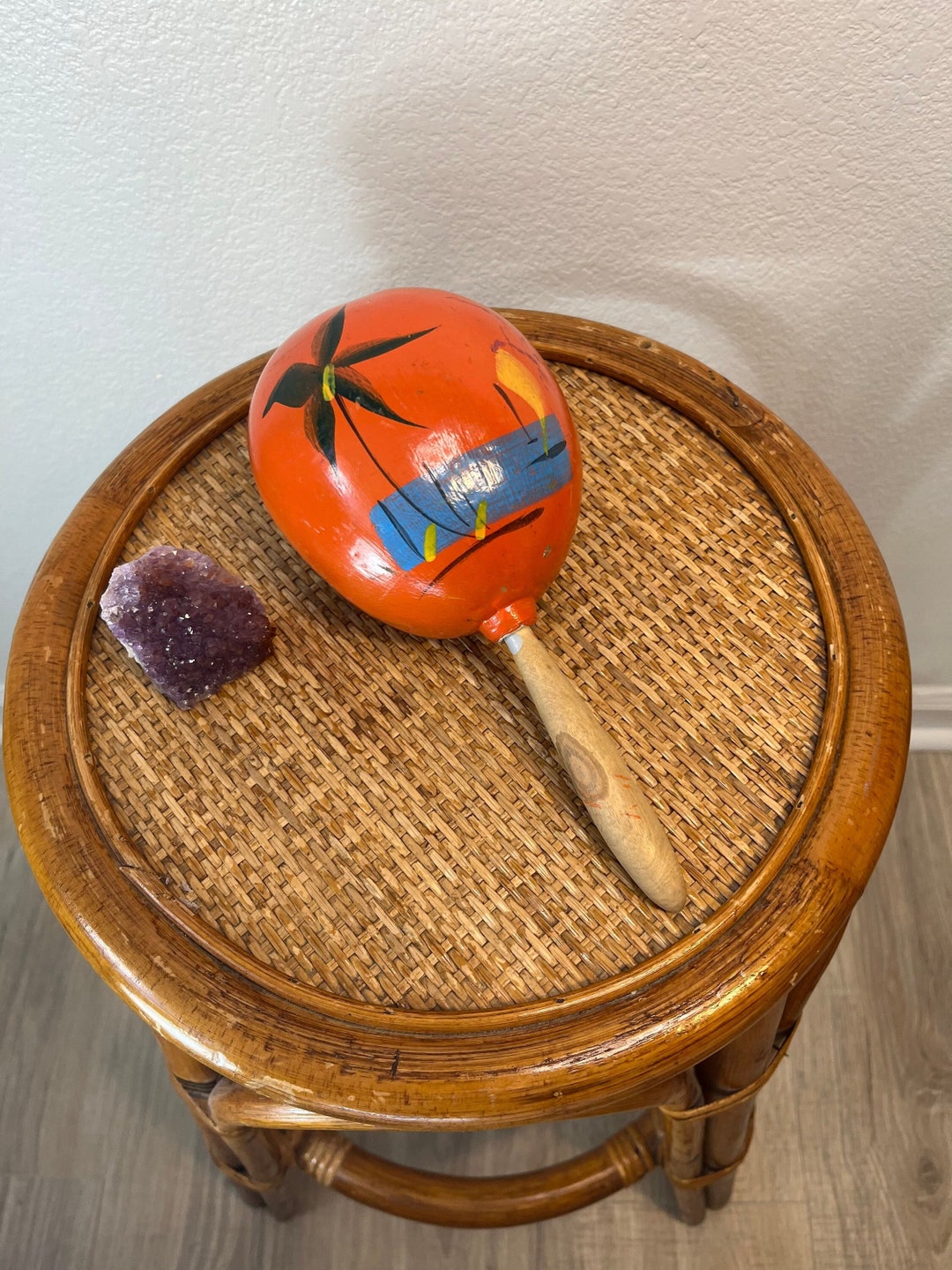 Vintage Orange Maraca Made in Mexico - Etsy