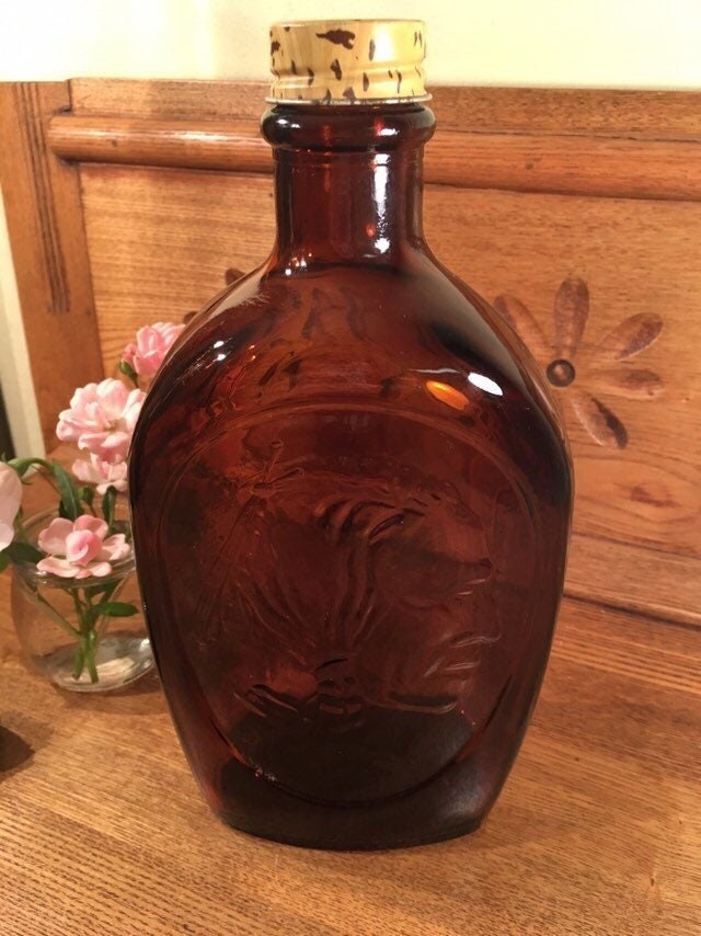 Vintage Log Cabin Syrup Indian Bottle - Etsy