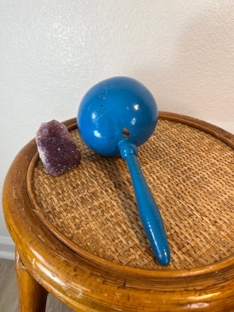 Vintage Blue Maraca Made in Mexico - Etsy