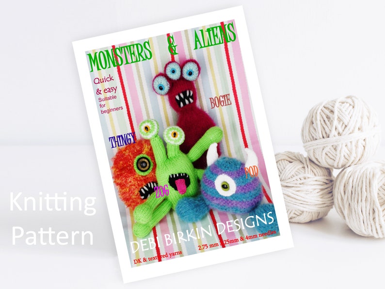 Knitting Pattern for Aliens, Debi Birkin Patterns, PDF Digital Download ...