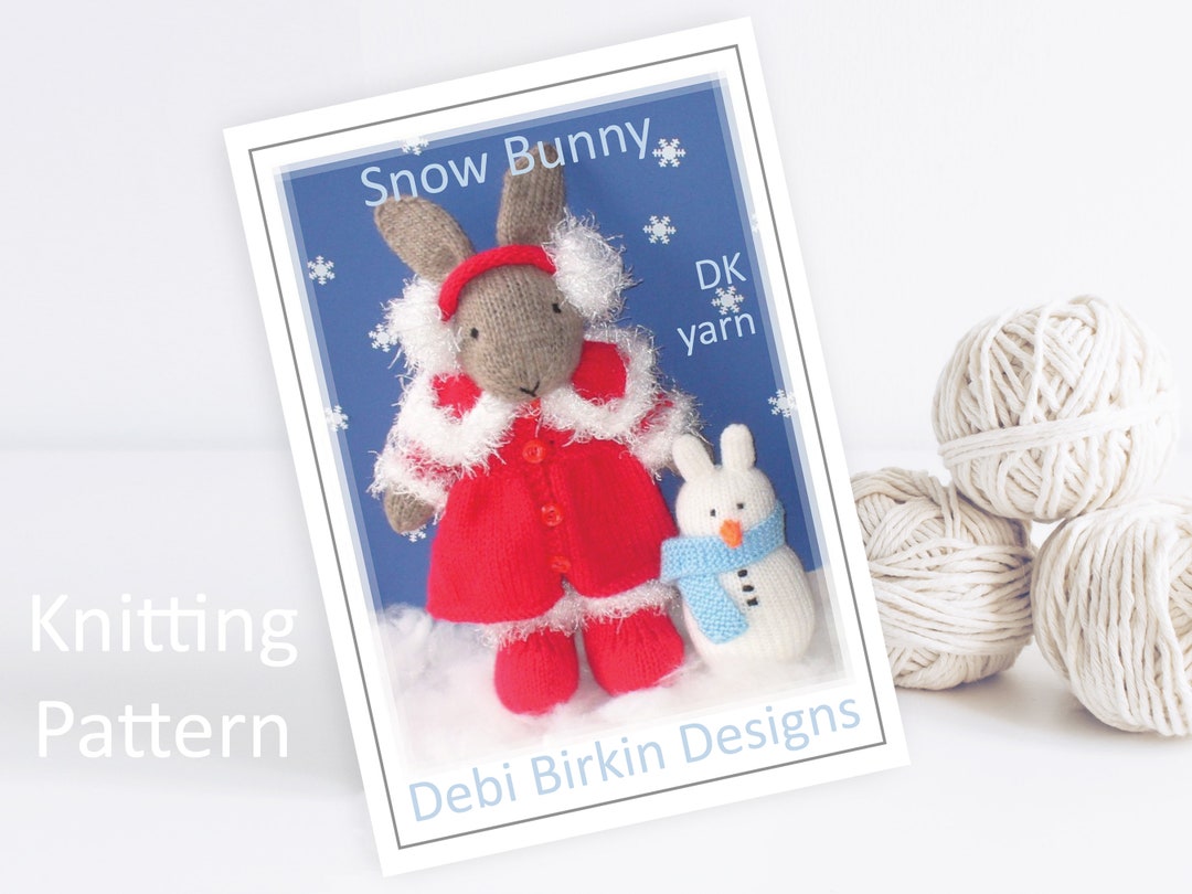 Knitting Pattern for Christmas Bunny, Debi Birkin Patterns, PDF Digital ...