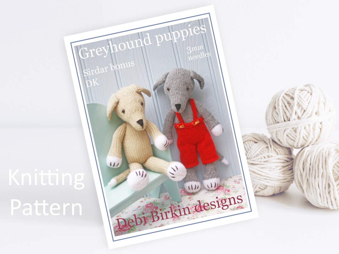 Knitting Pattern for Greyhound, Dog Patterns, Debi Birkin Patterns, PDF ...