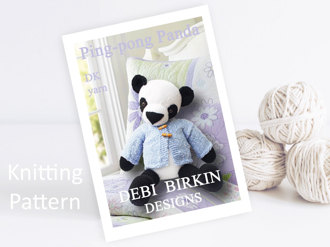 Knitting Pattern for Panda Bear, Debi Birkin Patterns, PDF Digital ...