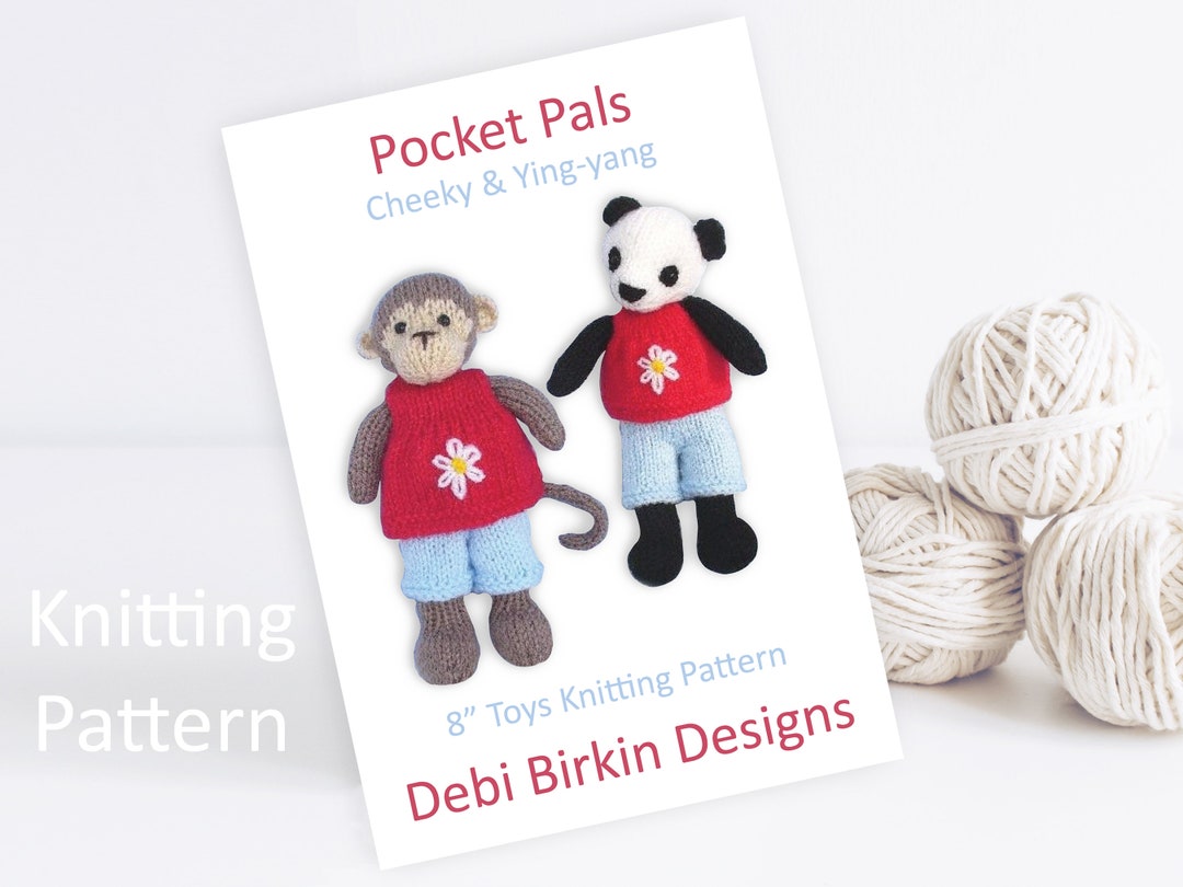 Knitting Pattern for Monkey, Panda, Debi Birkin Patterns, PDF Digital ...