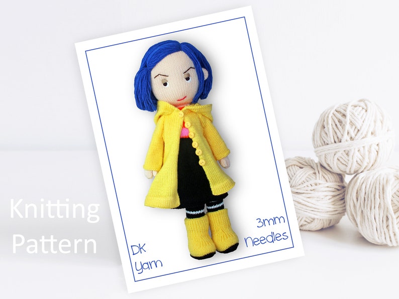 Knitting Pattern for Coraline Doll, Debi Birkin Patterns, PDF Digital ...