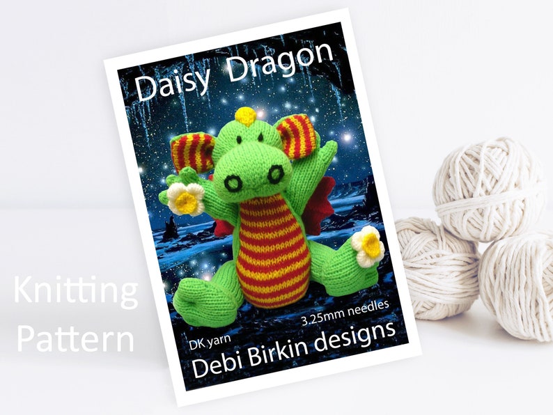 Knitting Pattern for Dragon, Debi Birkin Patterns, PDF Digital Download ...