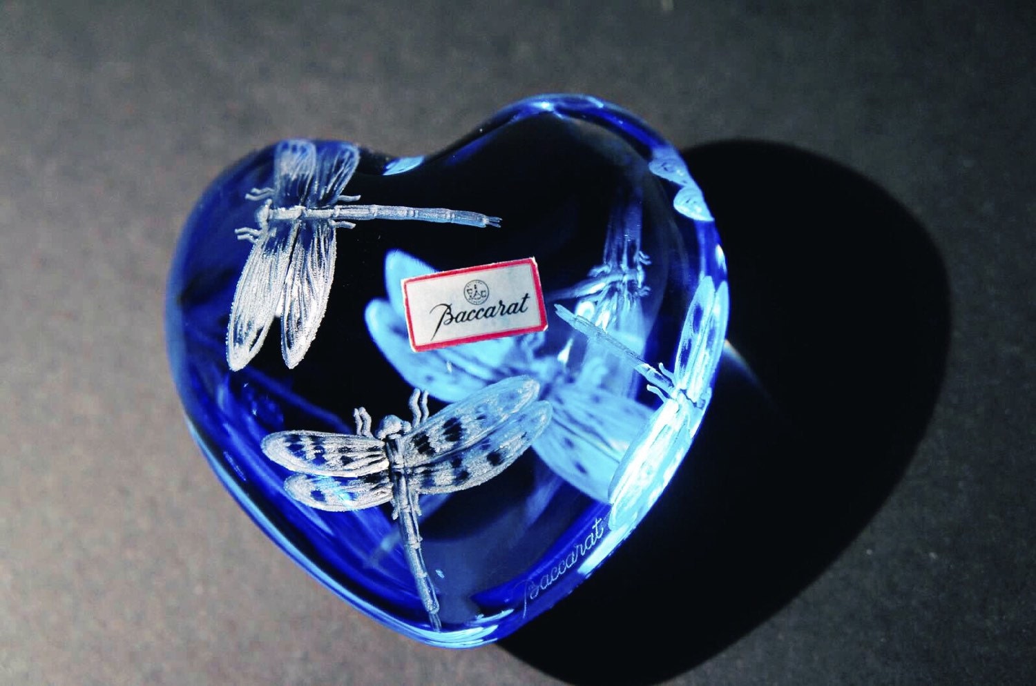 Baccarat Paperweight, Handengraved Dragonflies, Collectible ...