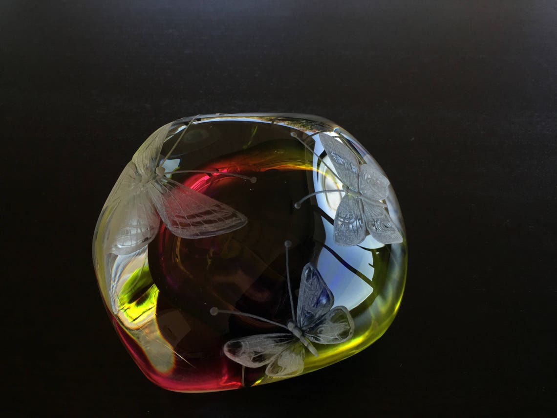 Hand Engraved Butterfly Paperweight Butterflies, Large Butterfly ...