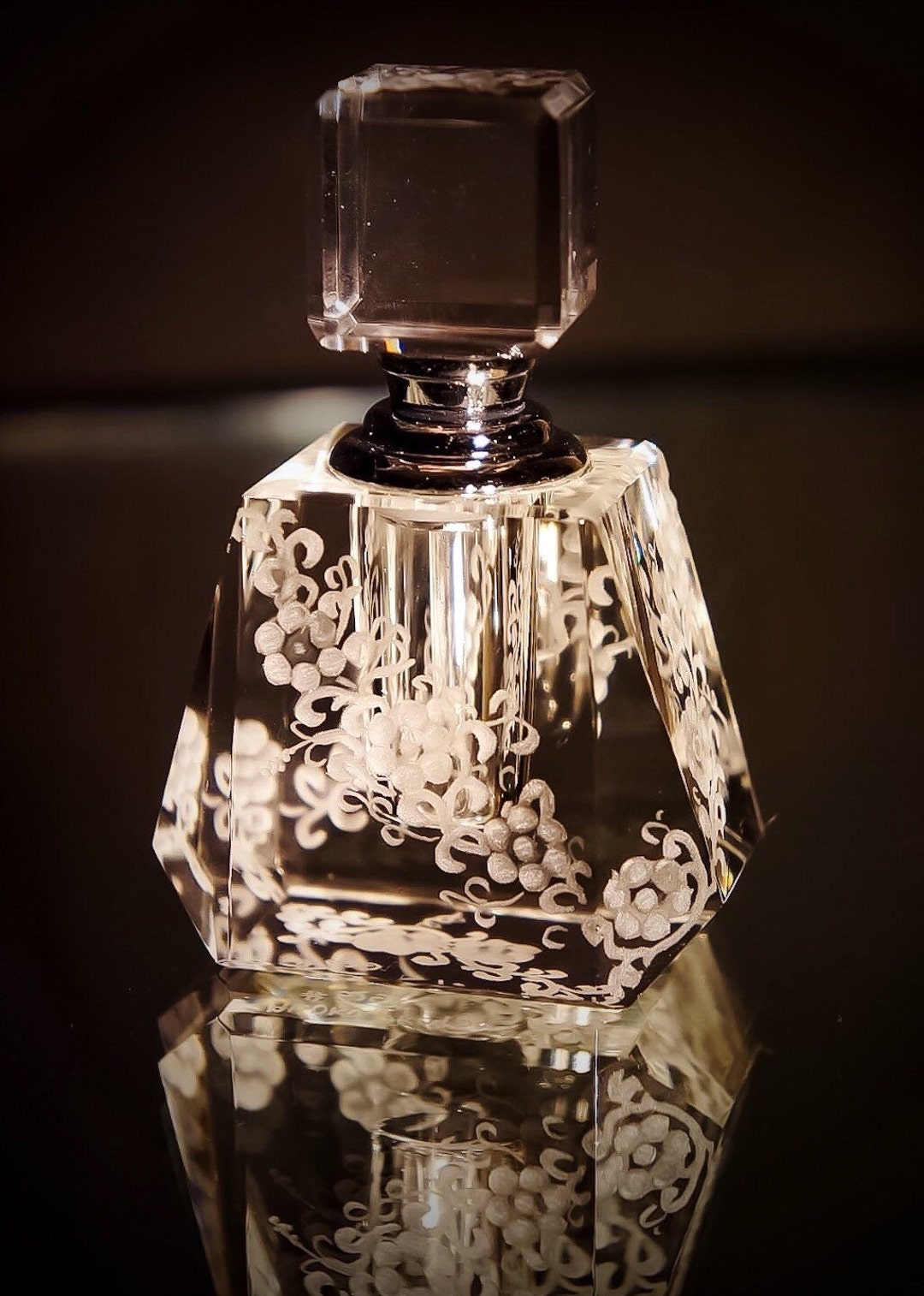 Crystal Mini Perfume Bottle, Flowers, Bridal, Vanity, Collectors ...