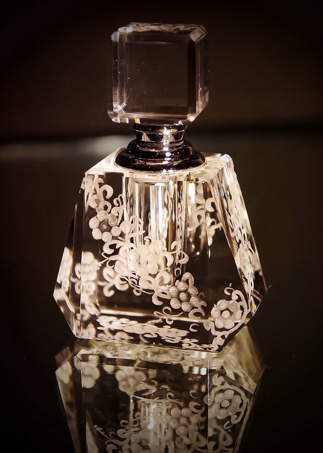 Crystal Mini Perfume Bottle, Flowers, Bridal, Vanity, Collectors ...