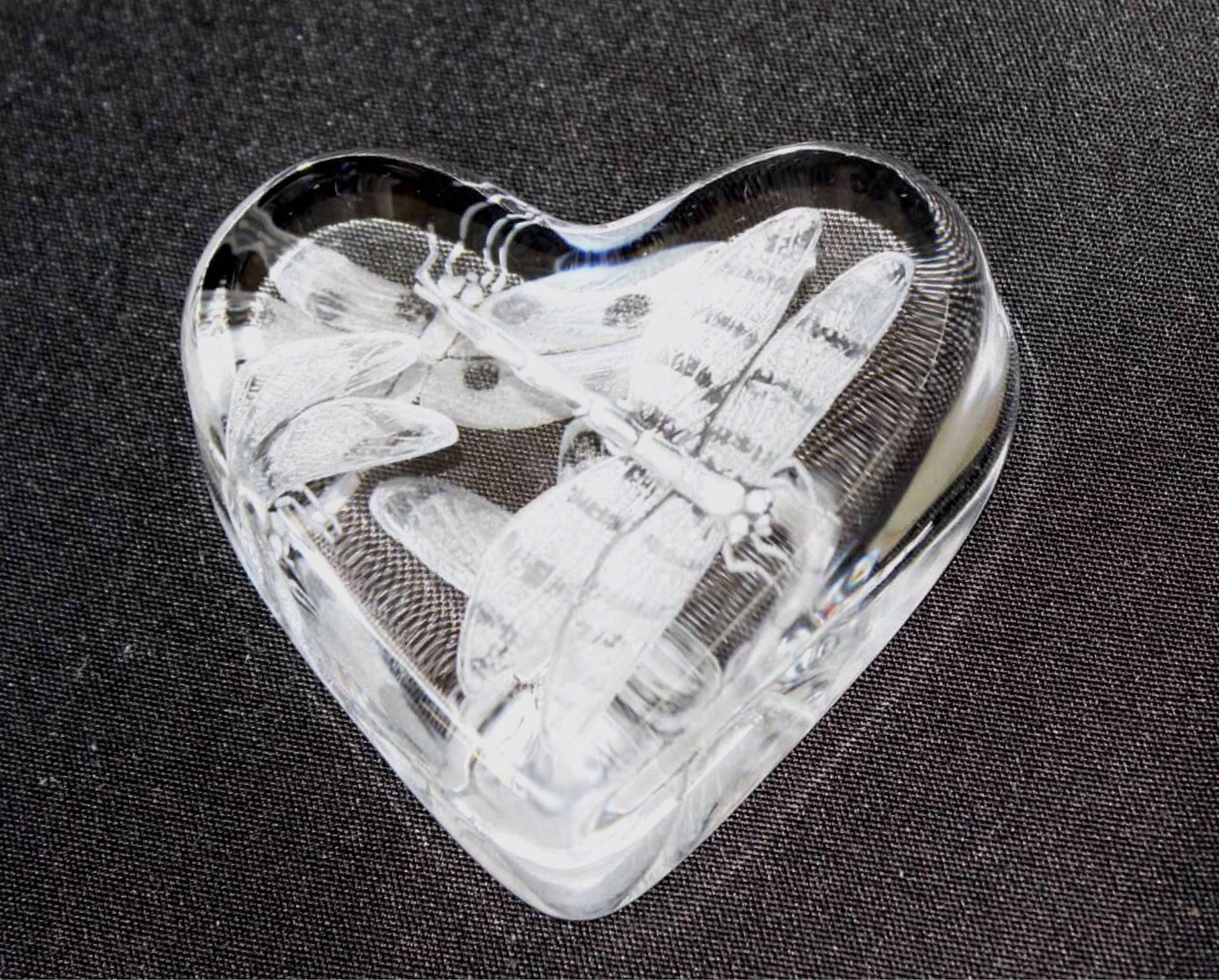 Hand Engraved Dragonfly Paperweight, Baccarat, Dragonflies, Engraved ...