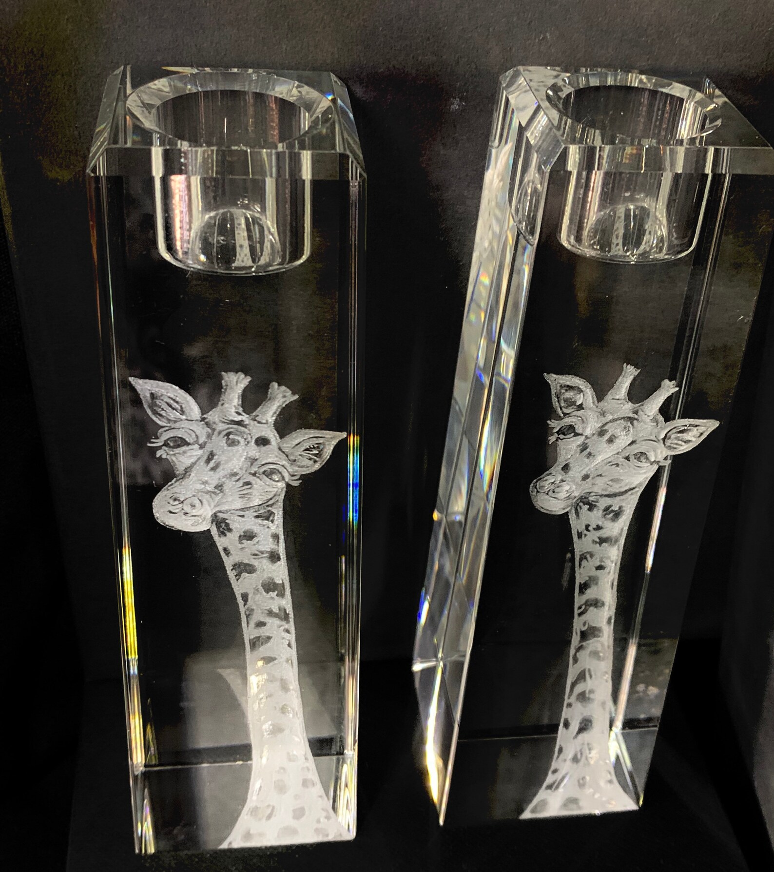 Hand Engraved Giraffe Candlesticks, African Animals, Candlesticks ...