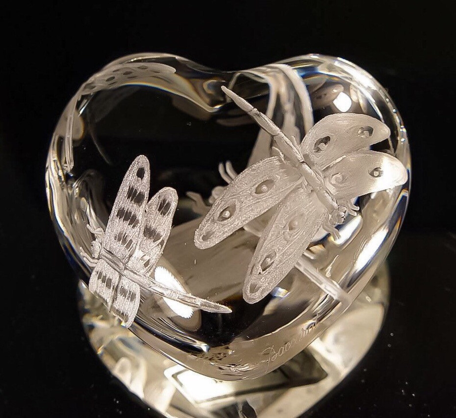 Hand Engraved Baccarat Paperweight, Baccarat Crystal, Butterflies ...