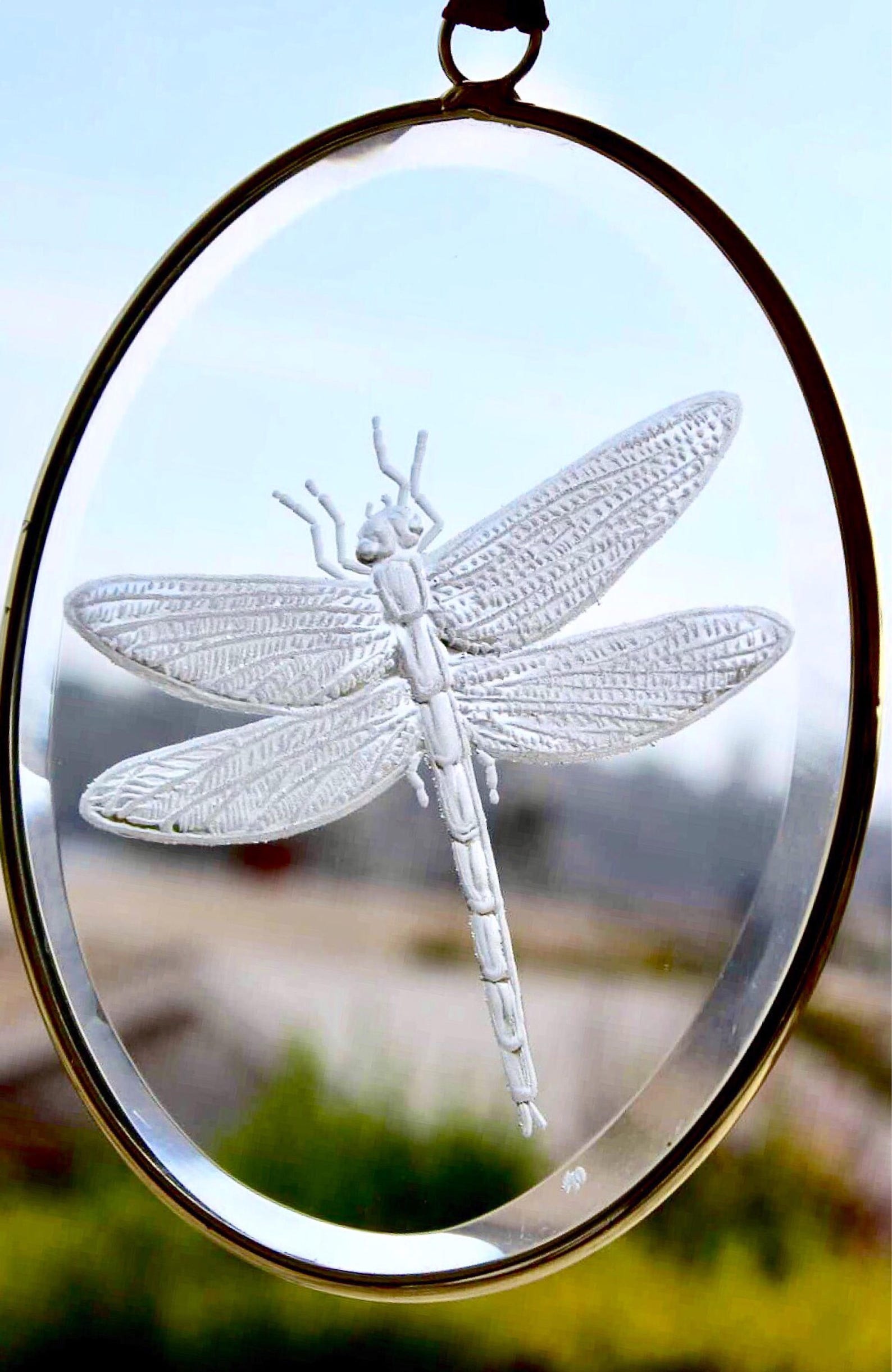 Crystal Dragonfly Ornament, Dragonfly Gifts, Engraved Ornaments, Glass ...