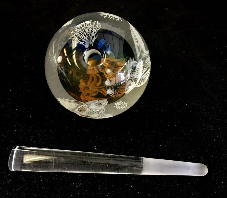 Hand Engraved Goldfish Perfume Bottle, Perfume Bottle Vanity, Goldfish ...