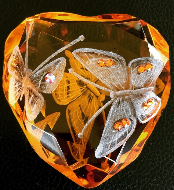 Hand Engraved Swarovski Butterfly Paperweight Engraved | Etsy