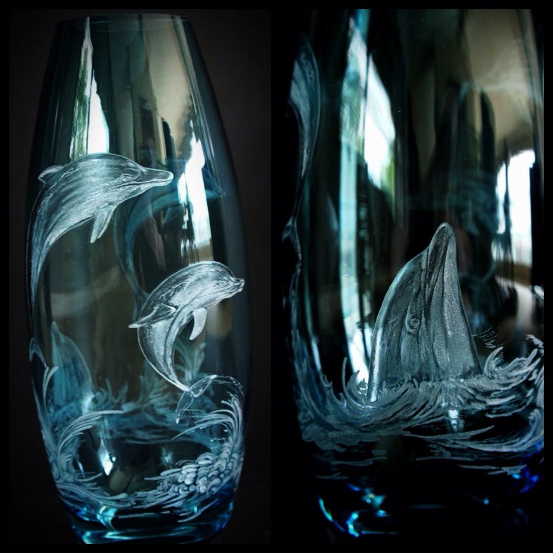 Dolphins, Twirl, Wedding, Holidays, Gift, Ocea, Blue, Fish, Decor, Vase ...