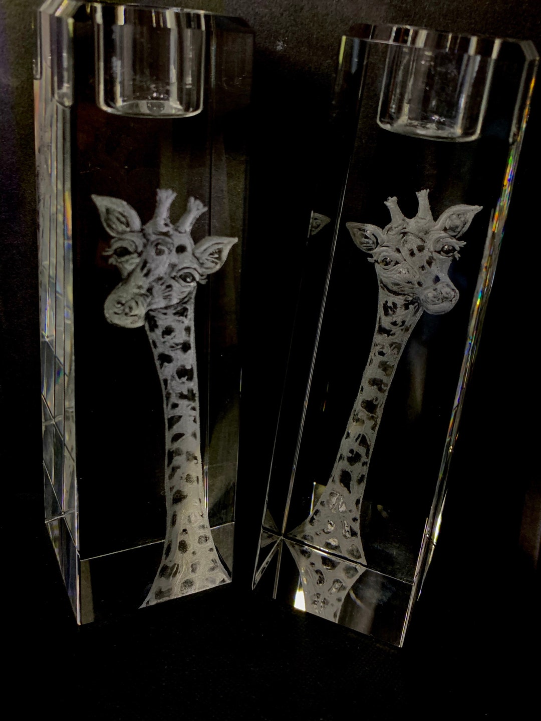 Hand Engraved Giraffe Candlesticks, African Animals, Candlesticks ...