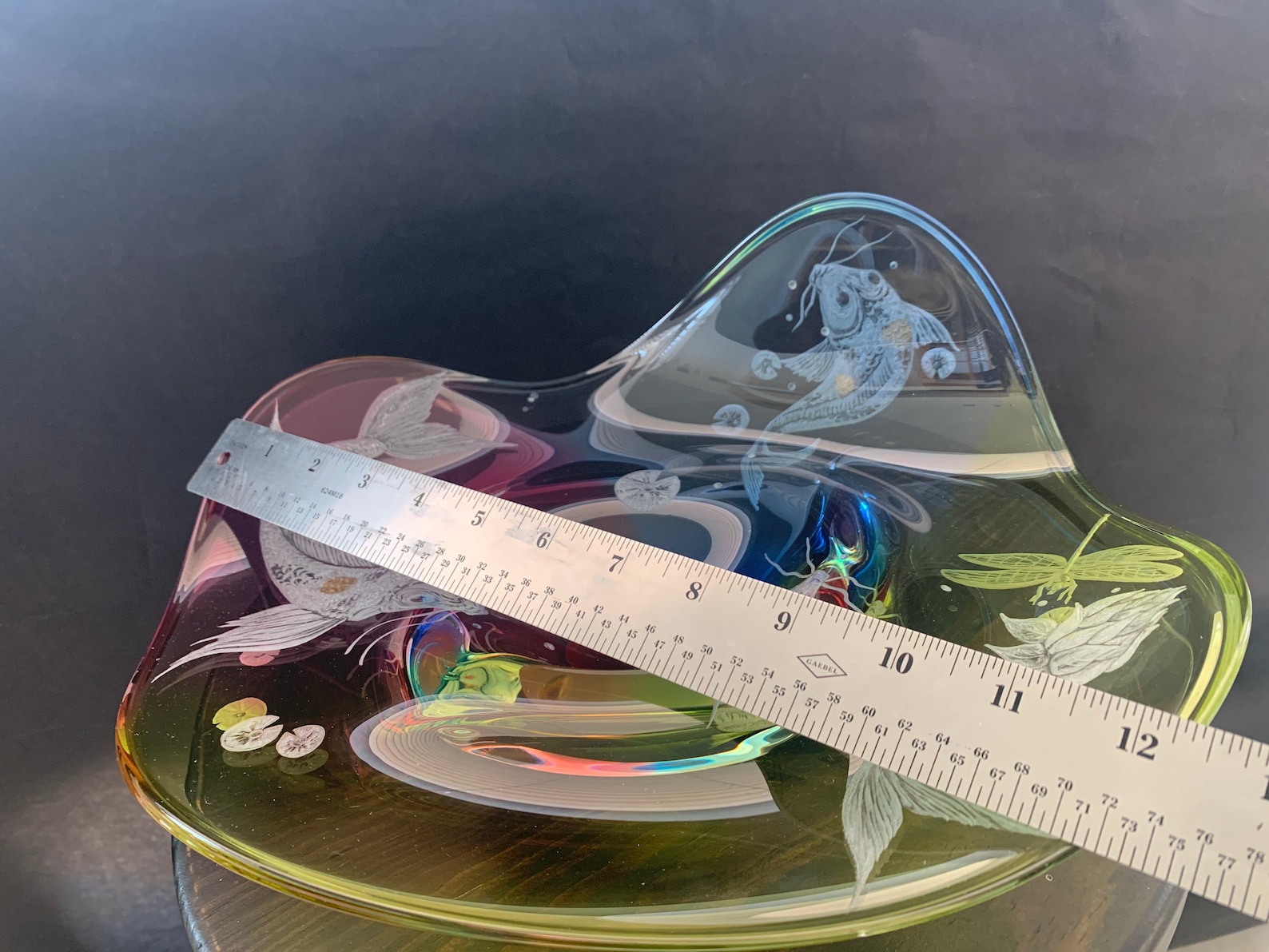 Hand Engraved Large Bowl Koi Fish Engraved Koi Centerpiece - Etsy