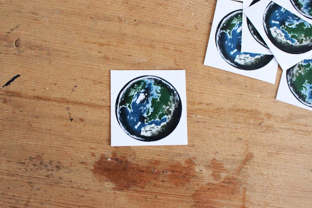 Sticker Illustrated Earth Eco Decal - Etsy UK