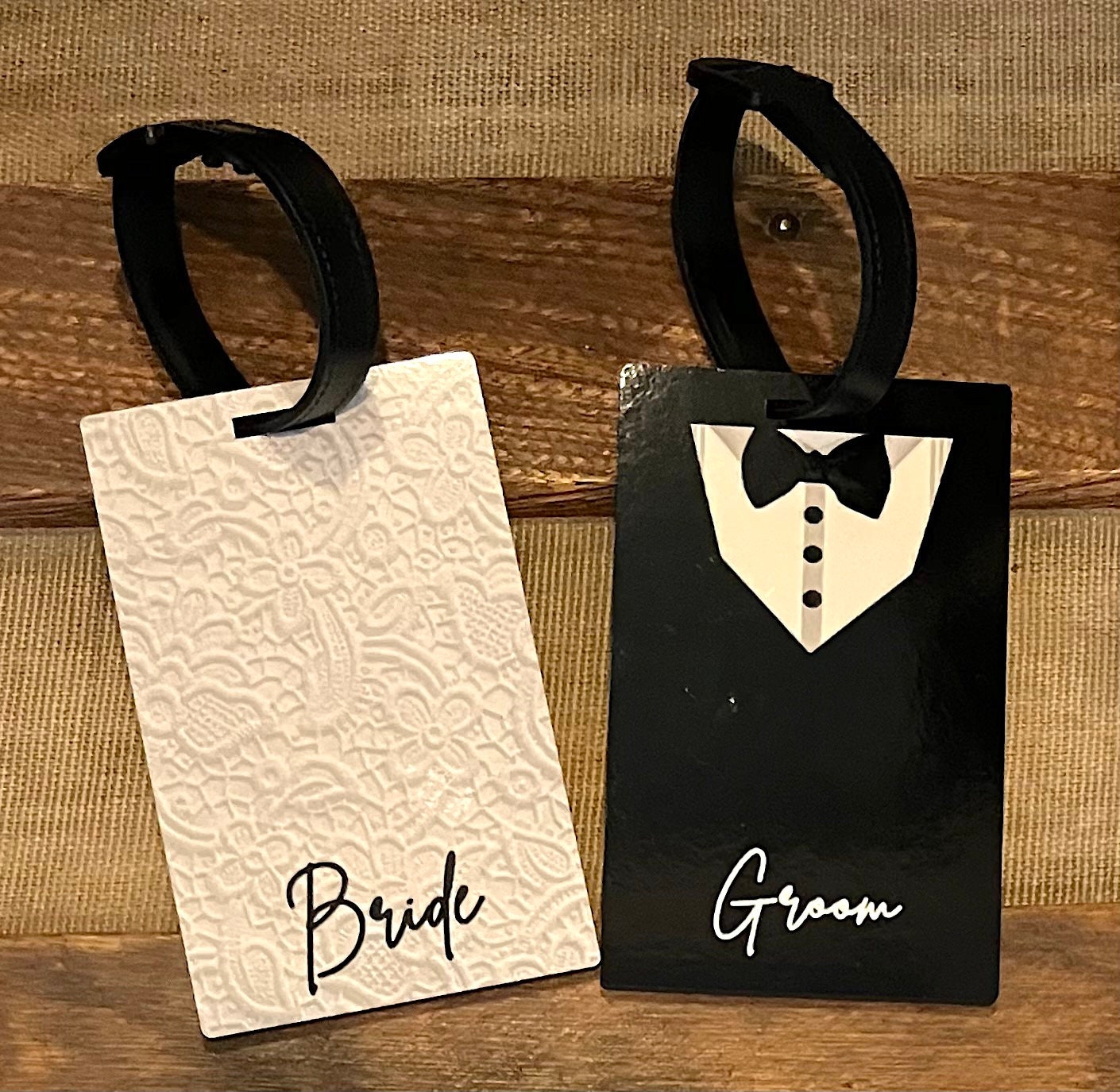 Set of 2 Personalized Bride and Groom Mr and Mrs Luggage Tags - Etsy
