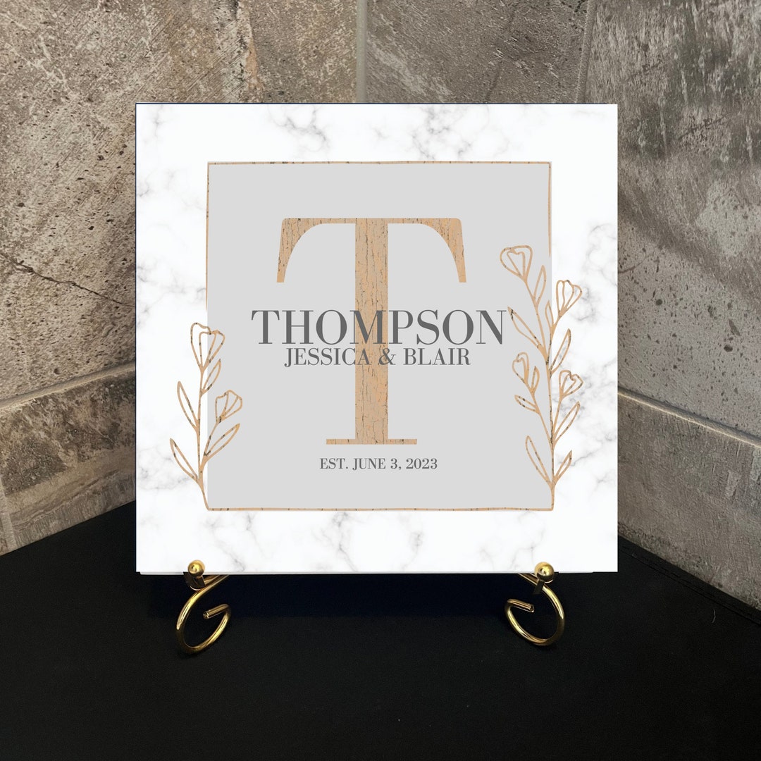 Personalized Name Tile, Last Name Established Tile Gift Idea for ...