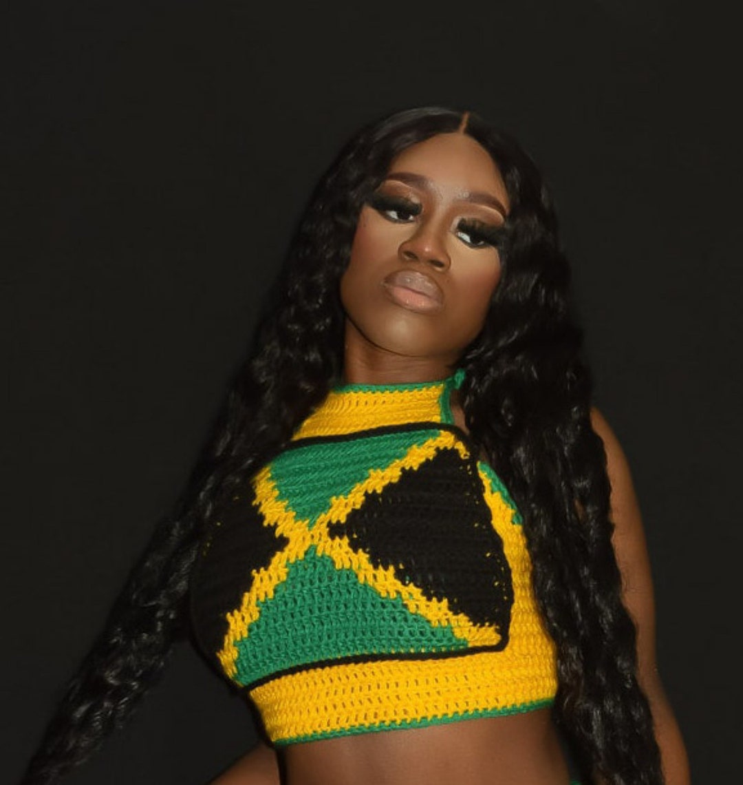 Jamaican Flag High Neck Crop Top. - Etsy