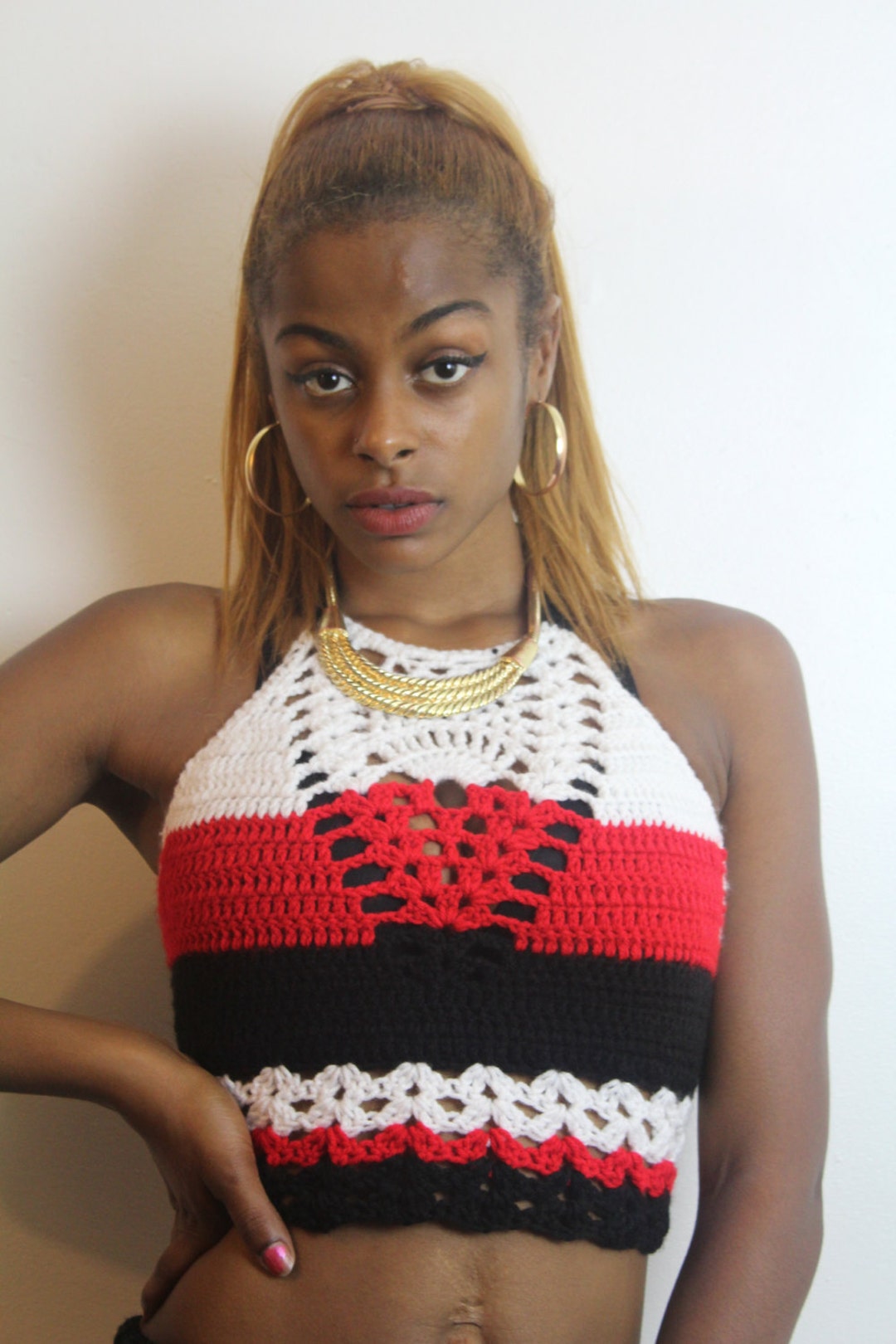 Trinidad High Neck Crop Top Available in Sizes A,B,C,D,DD Cups - Etsy