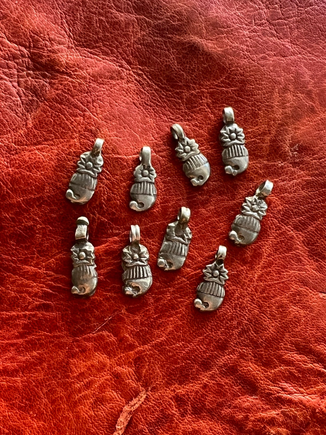 9 Old Solid SILVER Indian Mango PENDANTS - Central Asian, Ethnic ...