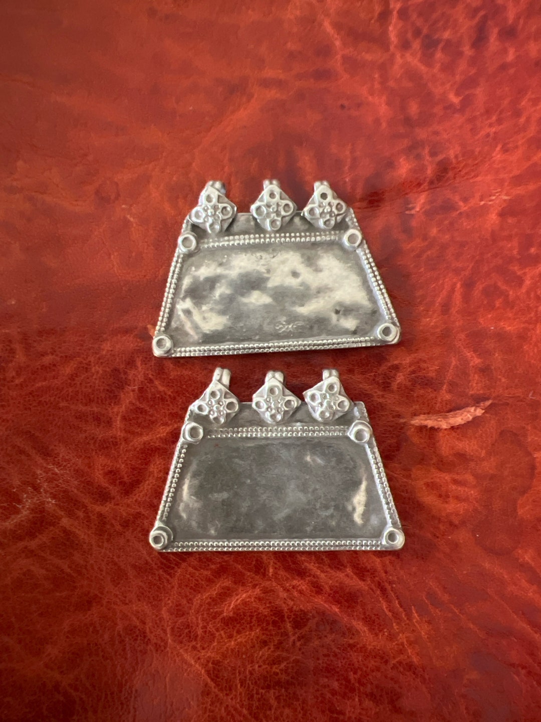 2 Old Solid SILVER Indian PENDANTS- Antique Central Asian, Ethnic ...