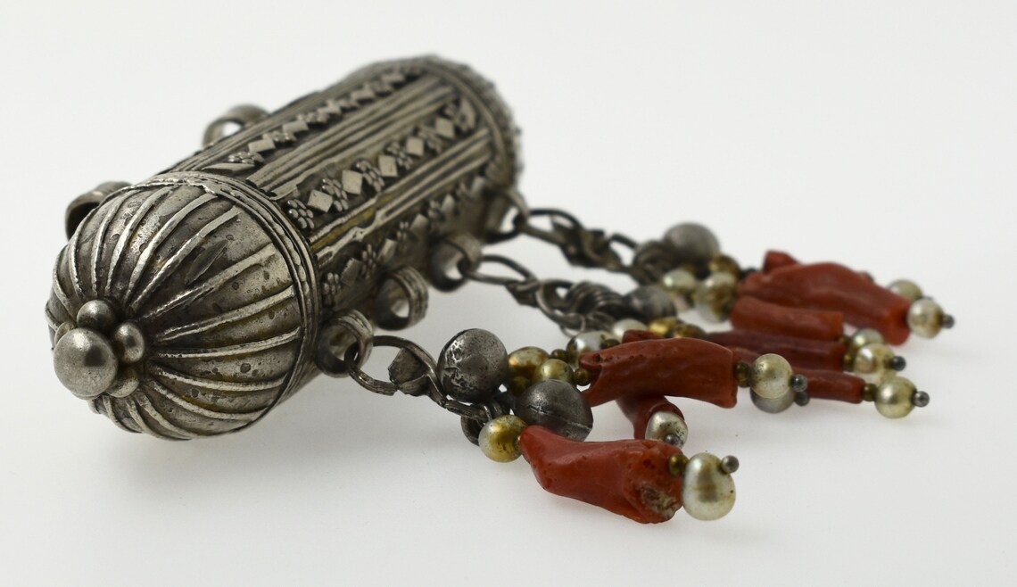 Big Yemeni Bead PENDANT, Antique Silver- Ethnic, Tribal, Middle Eastern ...