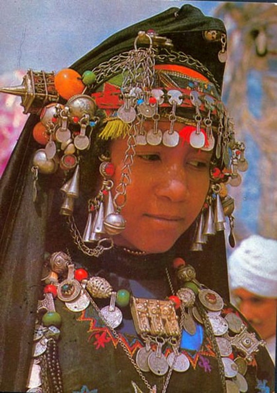 Antique SILVER Moroccan Ornament - Berber Hair Ring, … - Gem