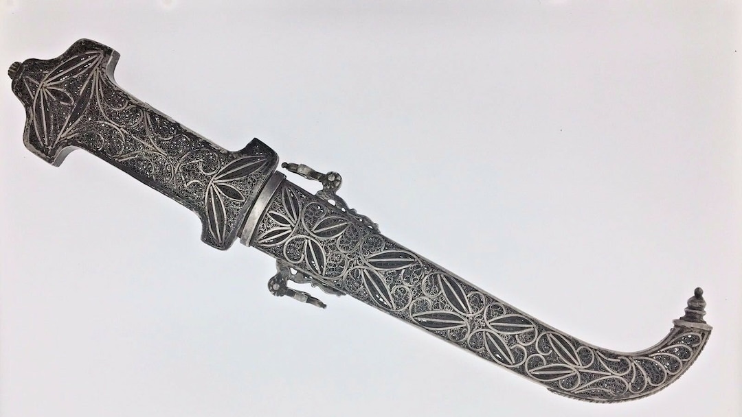 Antique SILVER Moroccan Dagger- Filigree Arabic North African Knife ...