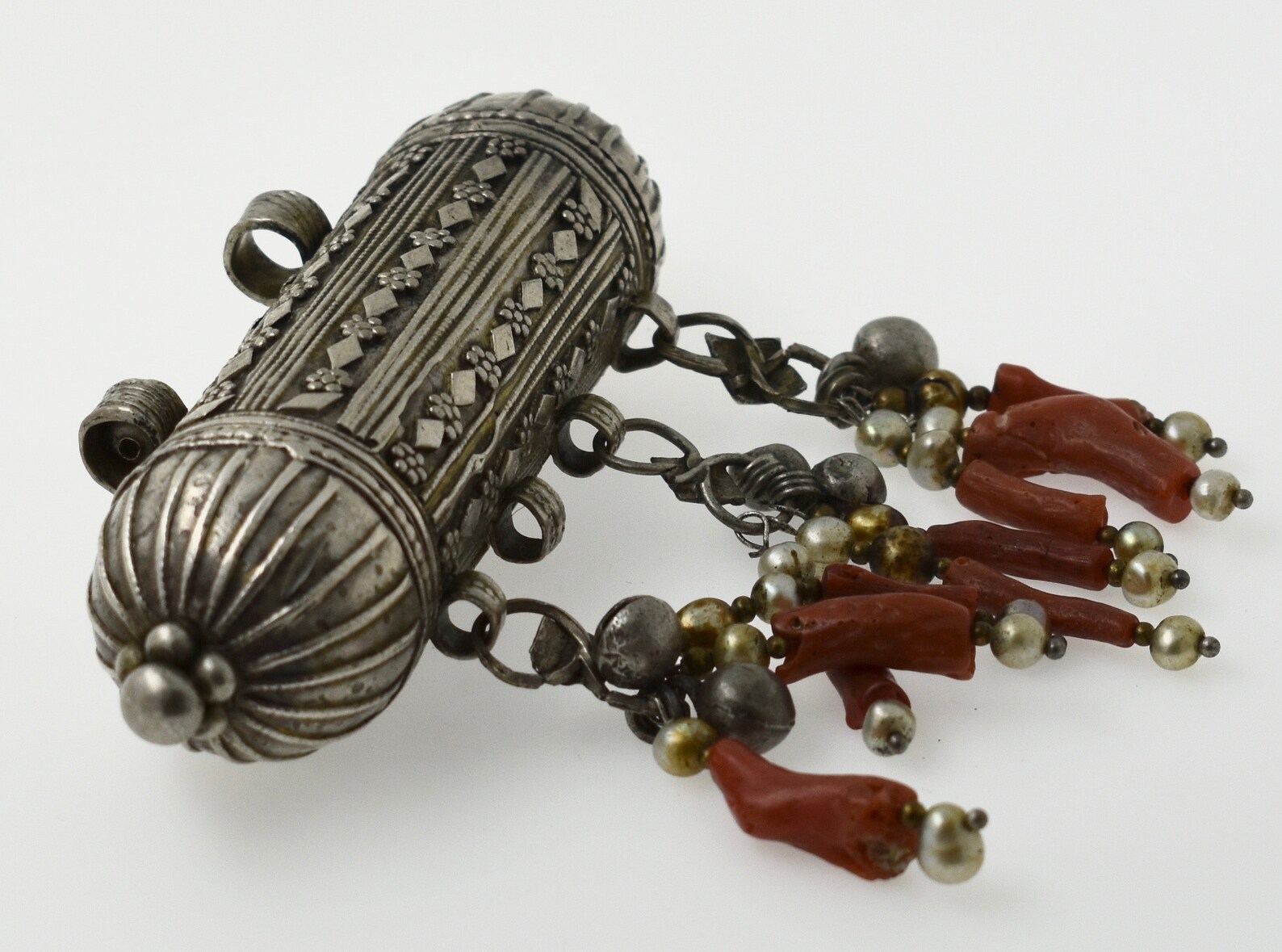 Big Yemeni Bead PENDANT, Antique Silver- Ethnic, Tribal, Middle Eastern ...