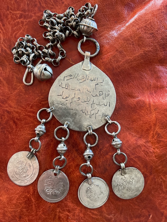 Antique Palestinian Necklace - Islamic Amulet Bedouin… - Gem