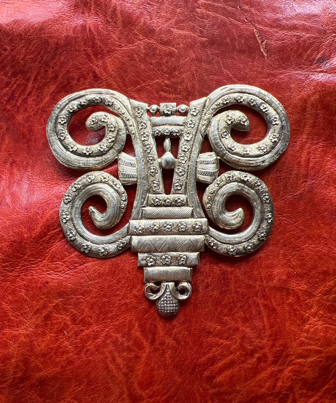 HUGE Antique Solid SILVER Chinese Pendant - Art Deco, "s.g. China No ...
