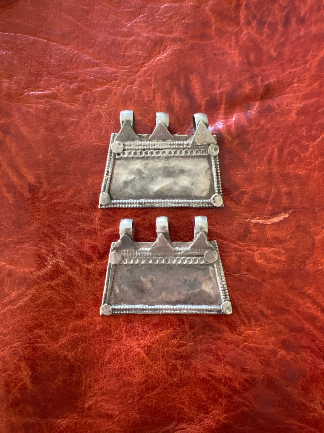 2 Old Solid SILVER Indian PENDANTS- Antique Central Asian, Ethnic ...