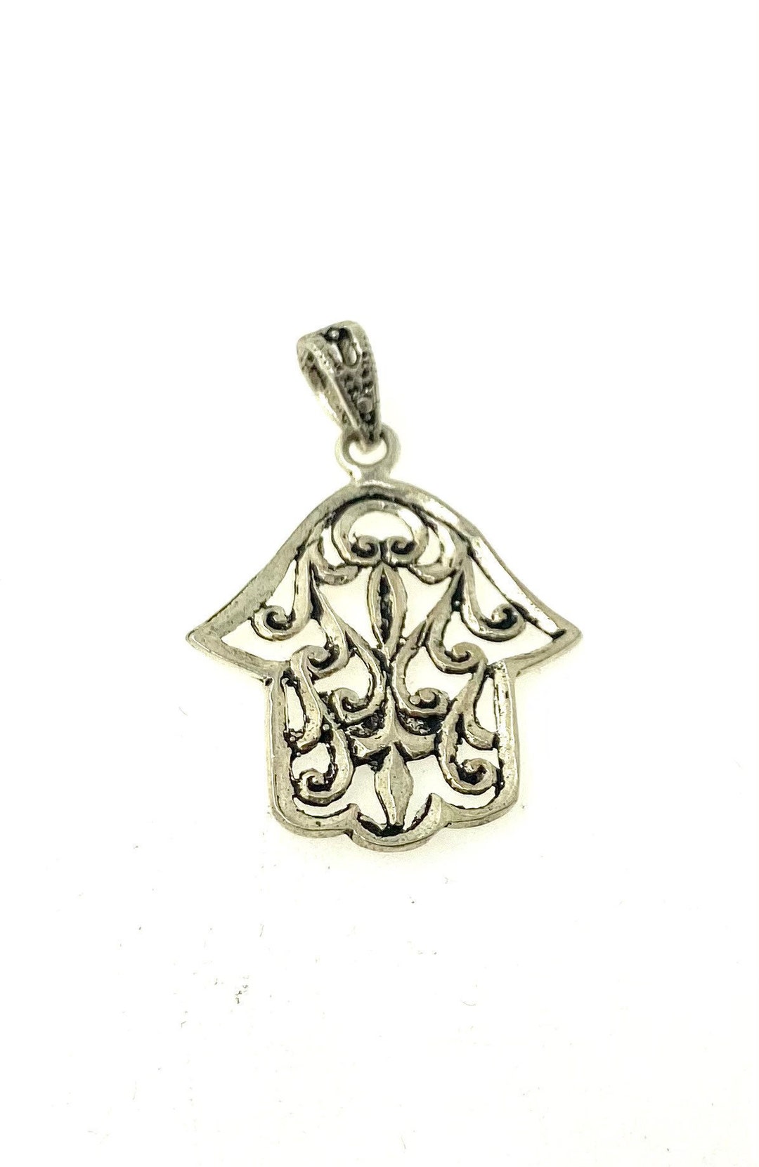 Solid Silver Moroccan Hamsa - Evil Eye Protection Amulet, Berber ...