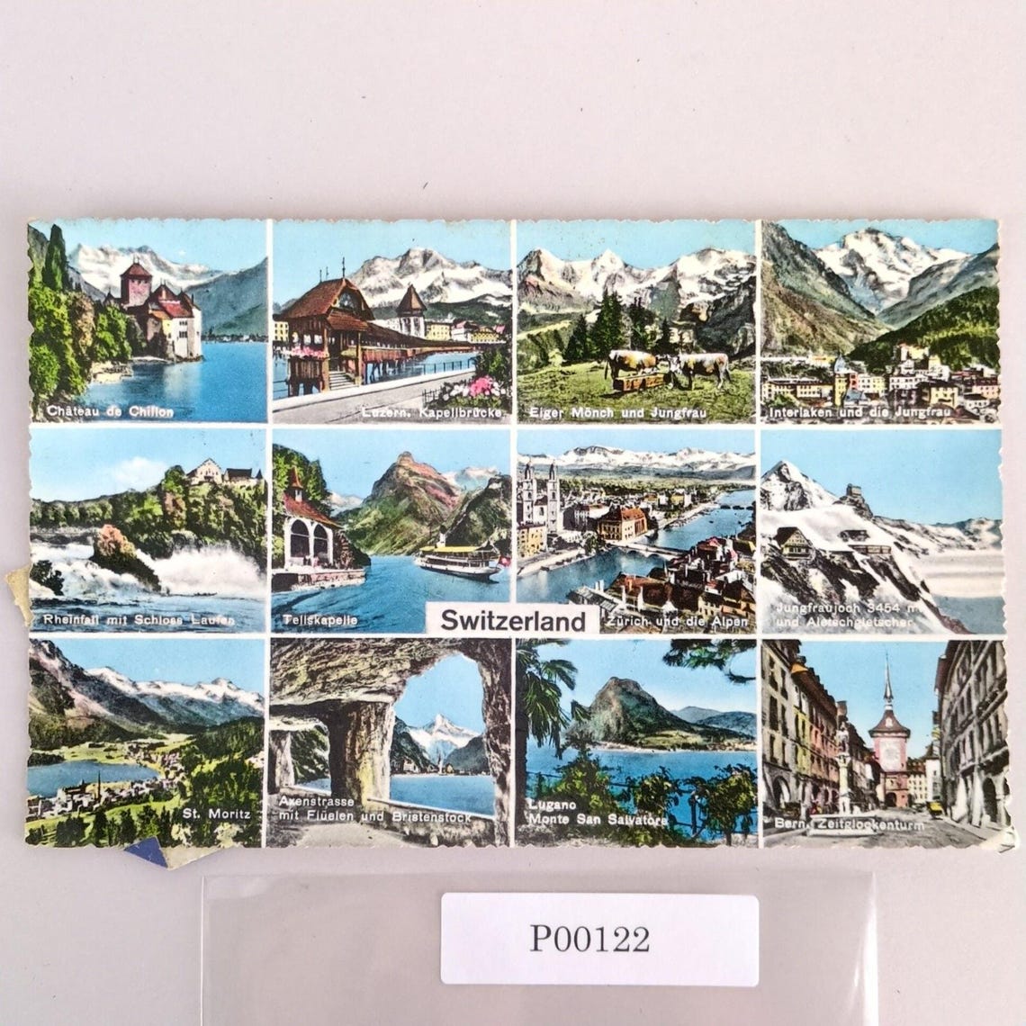 Vintage 1960s Postcard Historical Switzerland Tourism Alps Castles ...