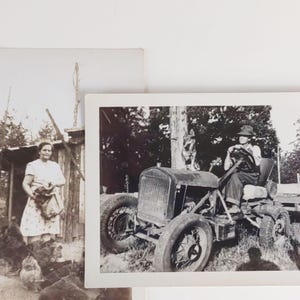 Antique 1920s Era Photographs Rural Farm Life, Woman W Chickens, Man on ...