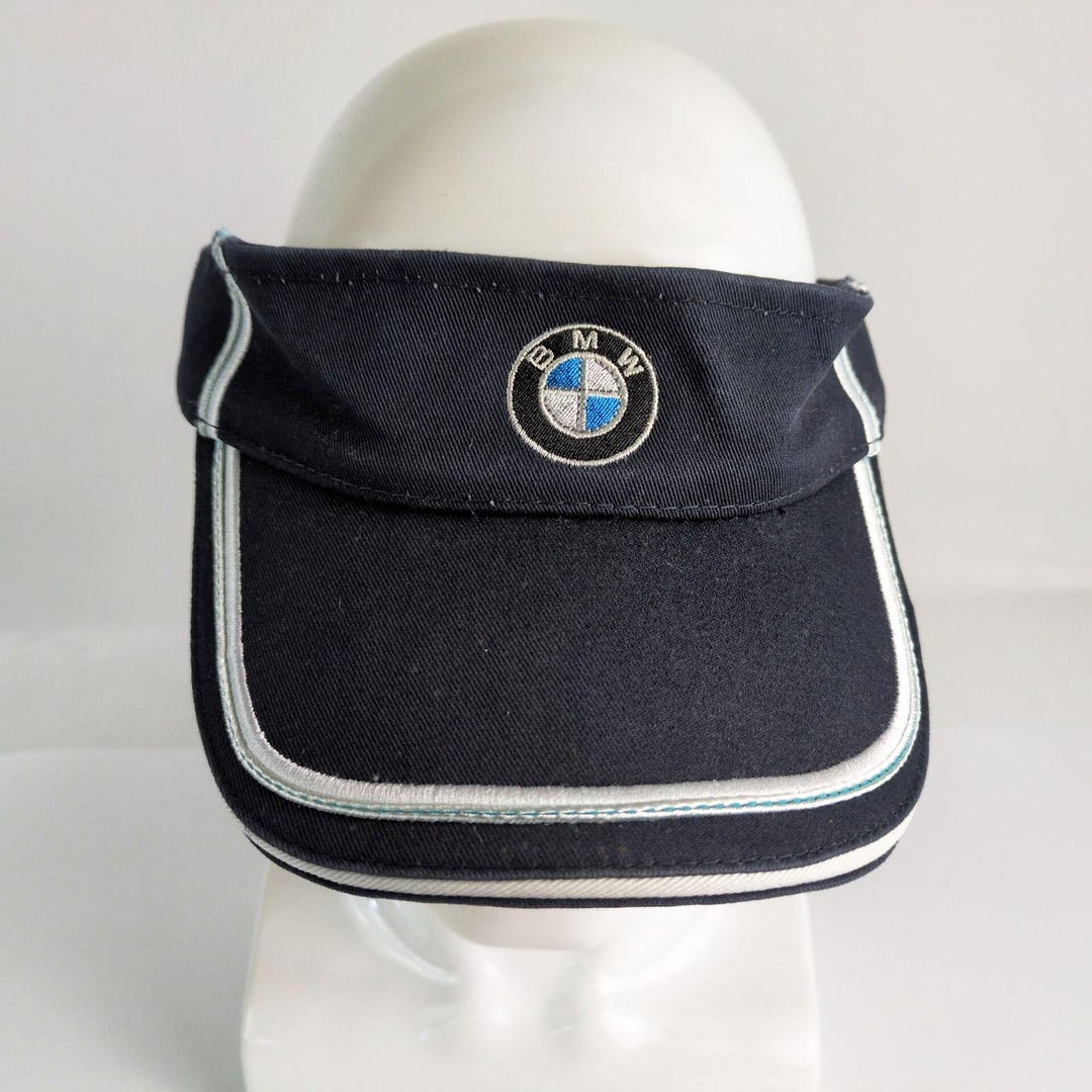 Vtg BMW Lifestyle Navy Striped Visor Hat W/ Adjustable Strap, Cars ...