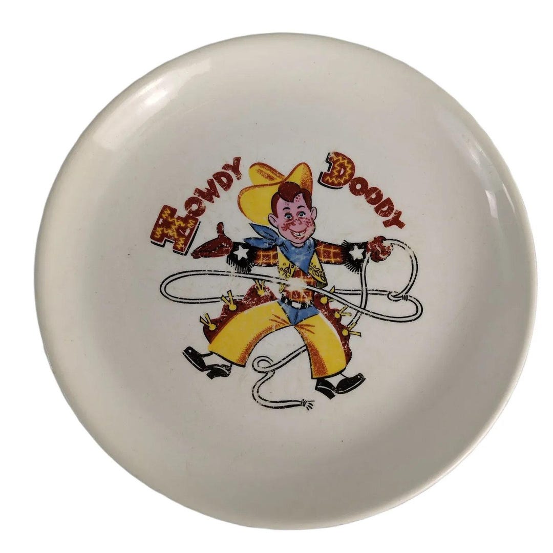 Vintage 1950s HOWDY DOODY 8.5" Ceramic Porcelain Plate, Taylor Smith ...