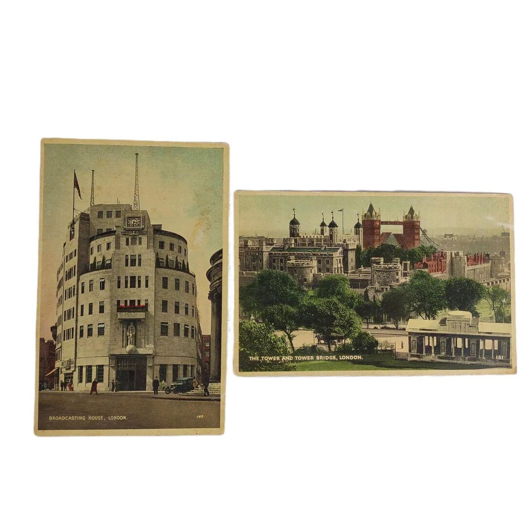 Lot of 2 Vintage 1940s WW2 London England Postcards: Tower & Bridge ...