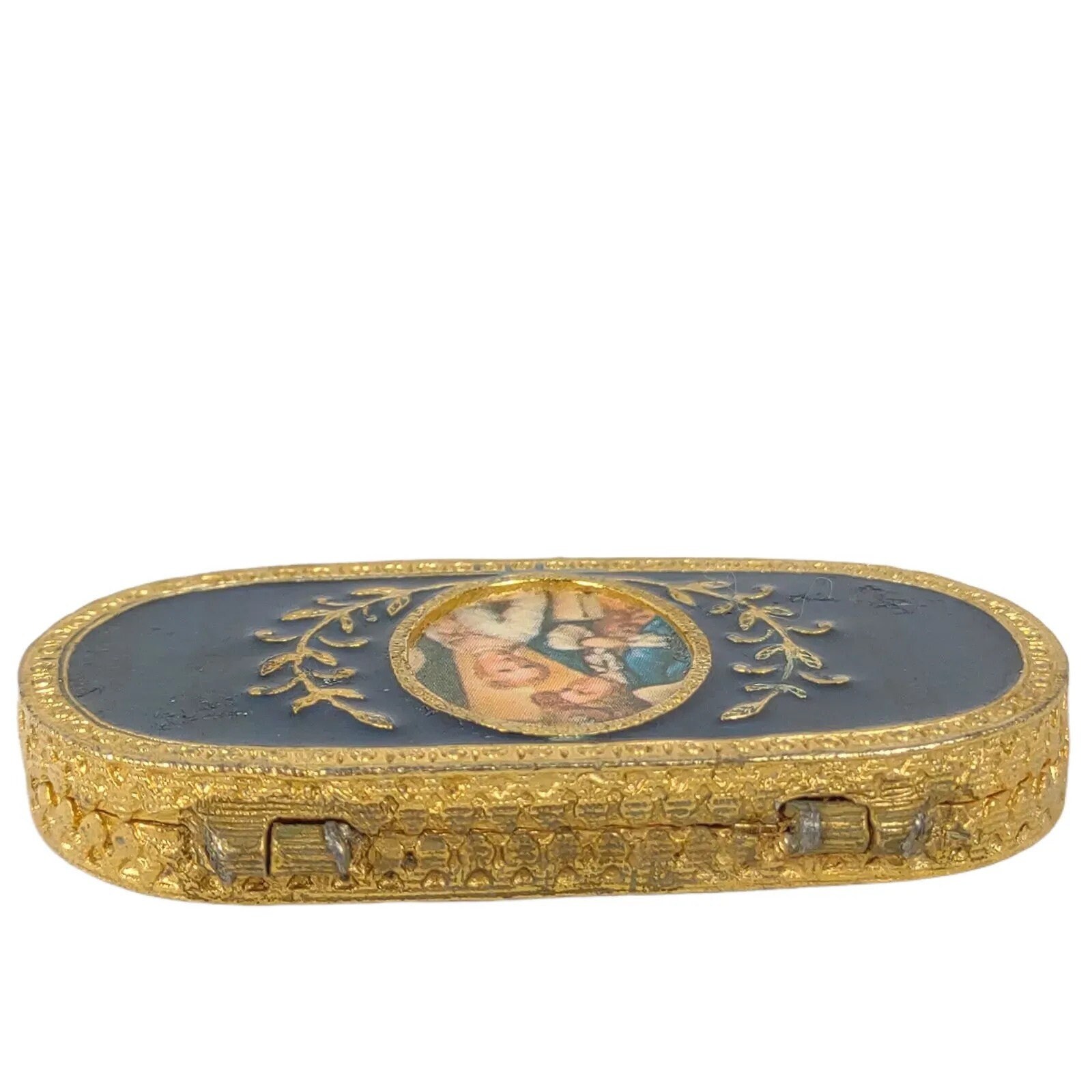 Vintage Estee Lauder Blue Enamel Gold-tone Solid Perfume Keepsake ...