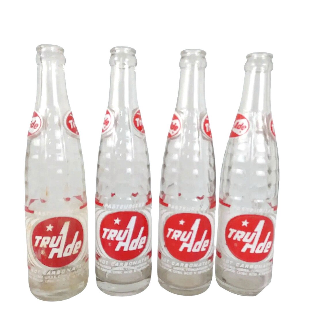 Set of 4 Vintage 1950s-60s Tru-ade 10oz ACL Glass Soda Bottles: Memphis ...