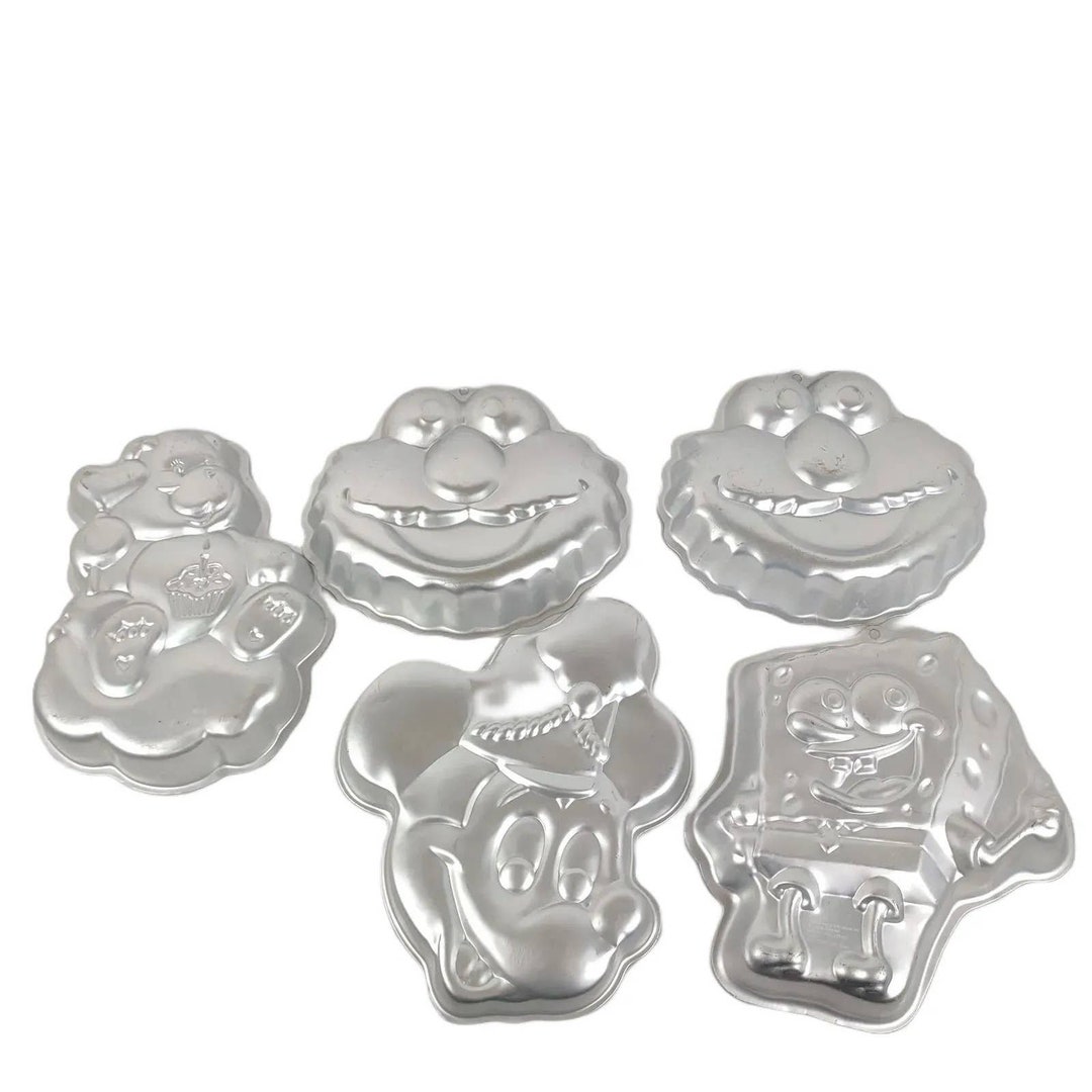 Set of 5 Vintage WILTON Aluminum Cake Pans: Mickey Mouse, Elmo, Care ...