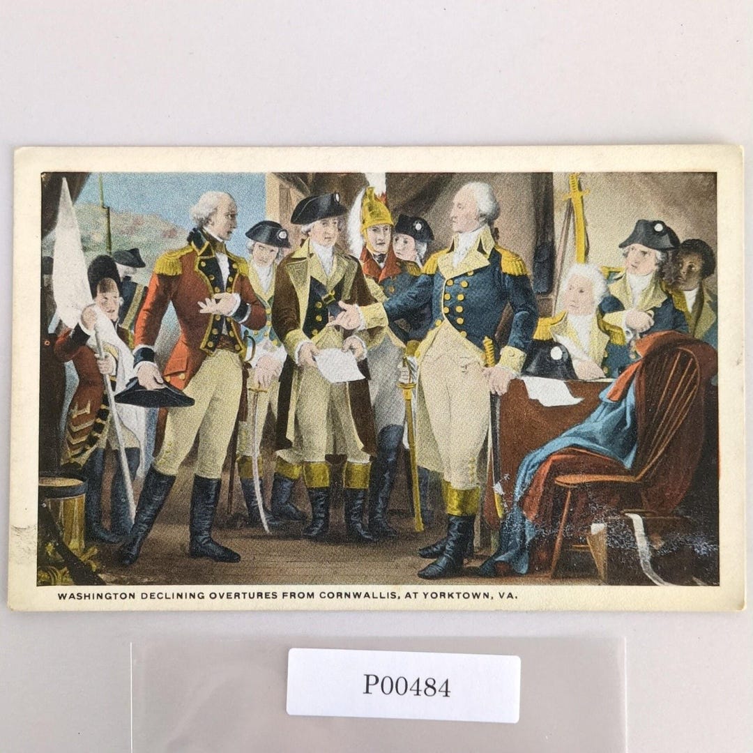 Washington Declining Overtures From Cornwallis Yorktown VA 1920s ...