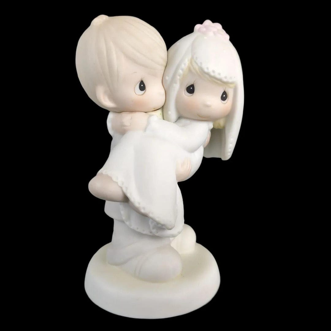 Vintage 1982 Precious Moments Wedding Bride and Groom Figurine, Bless ...